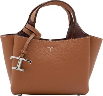 Tod's Tods Hobo Bags - Structured Handbag With Pebbled Texture - Gr. unisize - in Braun - f&uuml;r Damen