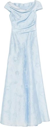 Talbot Runhof robe à fleurs - Bleu