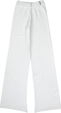 Hinnominate Hinnominate, Femme, Pantalons, Blanc, Taille: 38 FR Pantalone palazzo in maglia a costina mossa