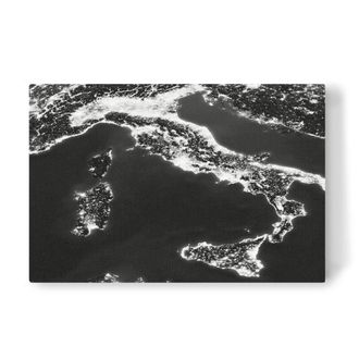 artboxONE Leinwand 30x20 cm Städte Italy Night View from Space 2 von David Springmeyer