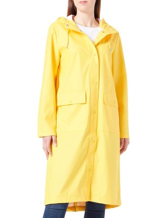 Only Womens ONLRENE Hood Long Raincoat CC OTW Regenmantel, Lemon Chrome, XS