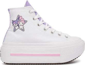 Converse Sneakers aus Stoff Chuck Taylor All Star Lift Double Stack A21835C Wei&szlig;