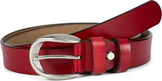 styleBREAKER Ceinture étroite unisexe en cuir véritable Unicolore avec boucle gaufrée, cuir Unicolore, peut être raccourcie 03010115, couleur:Lie de vin, taille:95
