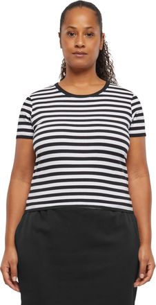 Urban Classics Damen T-Shirt Ladies Short Striped Tee, Crop T-Shirt f&uuml;r Frauen, gestreift, erh&auml;ltlich, Gr&ouml;&szlig;en XS-5XL