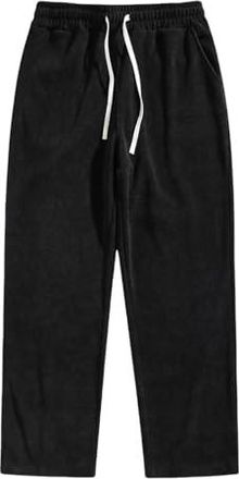 Generic Pantalon décontracté pour homme en velours côtelé avec cordon de serrage - Coupe ample - Taille élastique - Jambes droites - Pantalon de sport léger -