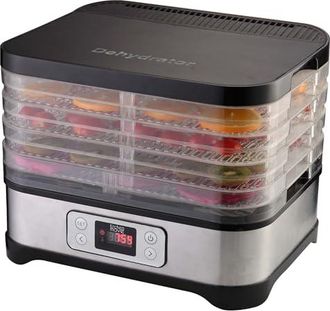 Kitchen Move MANHATTAN Dörrgerät für Lebensmittel, Temperatur verstellbar, Dörrautomat, 70 °, digitale Anzeige, mit Timer, 72 Stunden, 250 W