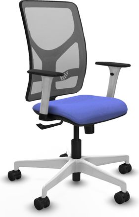 Piqueras y Crespo B&uuml;rostuhl, blau mit wei&szlig;en und schwarzen Armlehnen, h&ouml;henverstellbare Lendenwirbelst&uuml;tze, ausgestattet mit 3 Positionen und Schneideschaum, Grau/Hellb