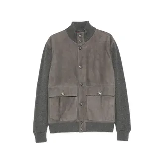 Brunello Cucinelli Suede-panel Ribbed Jacket