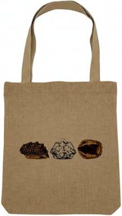 Fabulous Sac Shopping Tote Bag Aspect Lin - Carapace Tortue Minimaliste Biologie Illustration Ancienne - Sac de Courses Toile Epaisse 360g Beige Naturel Cabas 