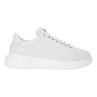 Philipp Plein Nappa Leder Low Top Sneakers Monogram - - Shoes - unisex - Wei&szlig; - 35 EU