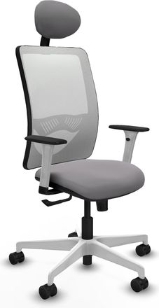 Piqueras y Crespo Computerstuhl Zulema mit wei&szlig;en und schwarzen Armlehnen, h&ouml;henverstellbare Lendenwirbelst&uuml;tze und festes Kopfteil, ausgestattet mit 3 Positionen, Wei&szlig;