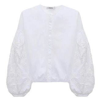 Dorothee Schumacher Bestickte Sch&ouml;nheitsbluse - - Blouses & Shirts - Damen - Wei&szlig; - M
