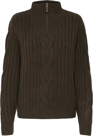 Jacqueline de Yong JdY Damen Jdyandrea L/S Zip Cable Pullove KNT Noos, Slate Black, M