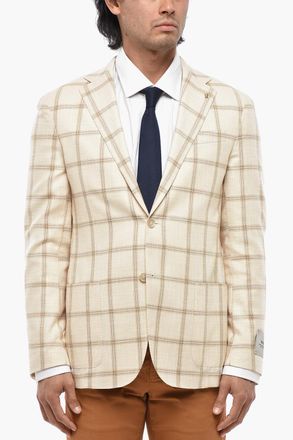 Corneliani CC COLLECTION Blazer mit Karomuster, aufgesetzten Taschen und klassischem Revers Corneliani