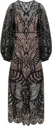 Farm Rio Farm Rio, Femme, Robes, Noir, Taille: 40 FR Robe Maxi Semi-transparente en Crochet