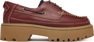 Tommy Jeans Halbschuhe Tommy Jeans Archive 01 Boat Shoe Leather EN0EN03003 Dunkelrot