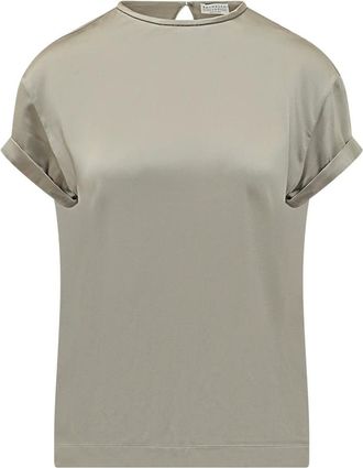 Brunello Cucinelli Femme, Blouses et Chemises, Vert, Taille: 40 FR Girocollo MC