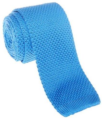 Retreez Cravate vintage tricotée élégante style décontracté Homme 5 cm fine - Bleu clair