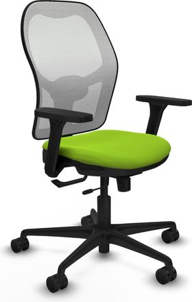 Piqueras y Crespo Stuhl mit Rollen f&uuml;r Pc Jorquera mit 3D-Armen, h&ouml;henverstellbare Lendenwirbelst&uuml;tze, ausgestattet mit Syncro/Traslack und injiziertem Schaum, Wei&szlig;/Pis