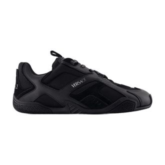 Versace Mens Leather Calfskin Sneaker Black