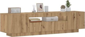 vidaXL Vidaxl - Meuble tv avec lumi&egrave;res led ch&ecirc;ne artisanal bois ding&eacute;nierie