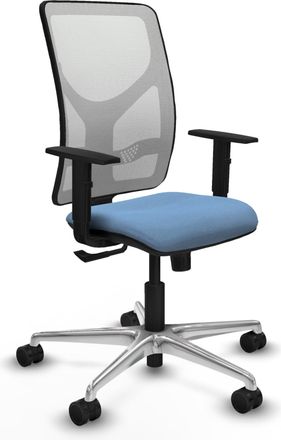 Piqueras y Crespo Computerstuhl, blau, mit 1D-Armlehnen, h&ouml;henverstellbare Lendenwirbelst&uuml;tze, ausgestattet mit 3 Positionen und Schneideschaum, mit Rollen von 65 mm, N