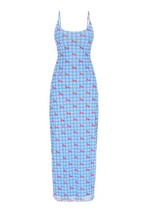 Mymo Kleid Frauen blau mehrfarbig