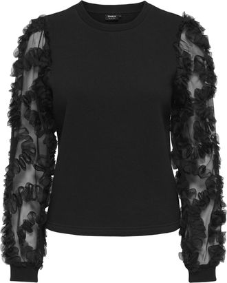 Only Damen Onllavin L/S O-Neck Mix SWT, Black, 42