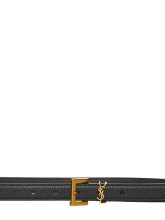 Saint Laurent Mens Leather Belt Black Calf