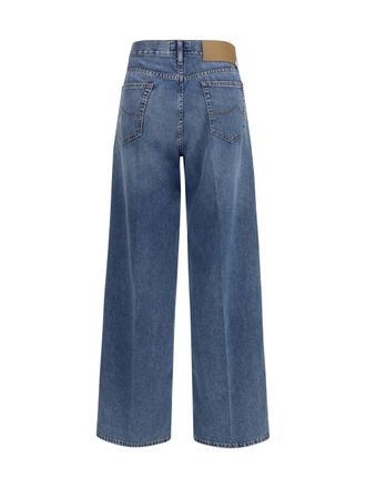 Jacob Cohen Womens Wide 5 Pocket Jeans Mediumblue Cotton