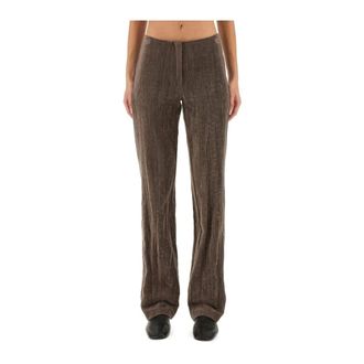 Alysi Femme, Pantalons, Brun, Taille: 40 FR Crinkle Velvet Pants