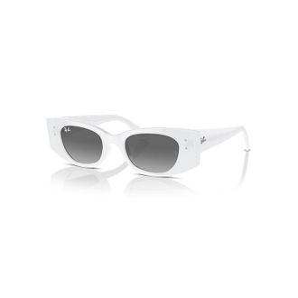 Ray-Ban Kat Bio-based Sonnenbrillen Wei&szlig; Fassung Grau Glas 49-20