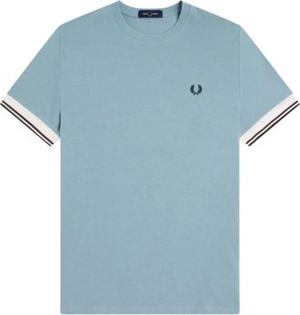 Fred Perry Homme, Tops, Bleu, Taille: M T-shirt ras du cou en piqu&eacute;
