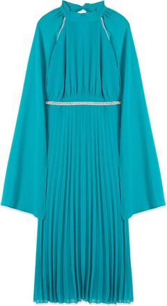 Oltre Femme, Robes, Bleu, Taille: 38 FR Robe pliss&eacute;e avec ceinture bijou