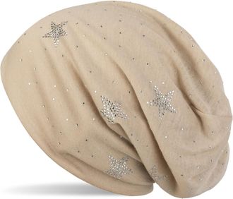 styleBREAKER M&uuml;tze Beanie mit Strass Sterne