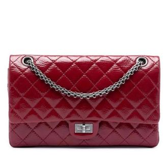 Chanel Pre-owned Vintage Quilted Patent Leather Double Flap Crossbody Bag - - Pre-owned - Damen - Rot - ONE SIZE