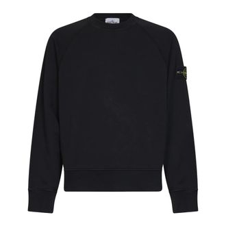 Stone Island Homme, Sweatshirts et sweats &agrave; capuche, Noir, Taille: L SweaT-shirt &agrave; col rond teint en pi&egrave;ce