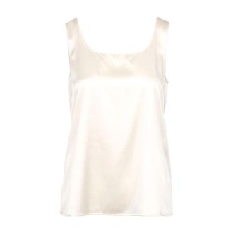 Pennyblack Seidentop aus Satin mit Weitem Ausschnitt - - Tops - Damen - Wei&szlig; - XL