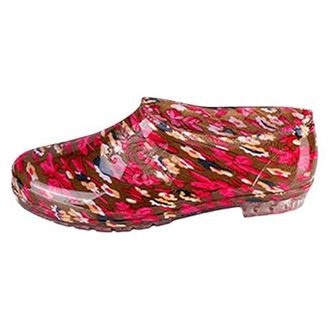 Generic Bottes en caoutchouc pour femme &agrave; talon bas et bout rond, faciles &agrave; mettre et &agrave; enlever, faciles &agrave; nettoyer, antid&eacute;rapantes, r&eacute;sistantes &agrave; leau, respi