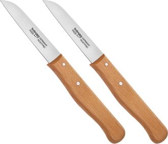 Gehring Solingen Look Gem&uuml;semesser Set I 8 cm Klingenl&auml;nge I rostfreier Edelstahl I ergonomischer Buchenholzgriff mit Stiftnieten I Sch&auml;lmesser I K&uuml;chenmesser