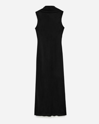 Arket Fließendes Kleid Mit Schalkragen -Schwarz