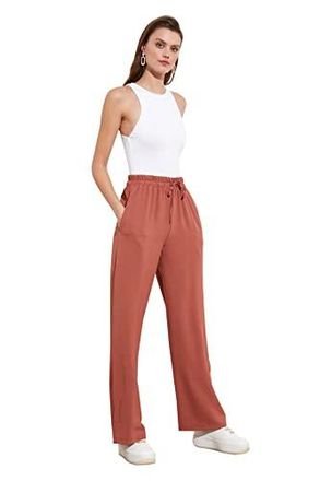 Trendyol Pantalon Large, Rose, W40 Femme