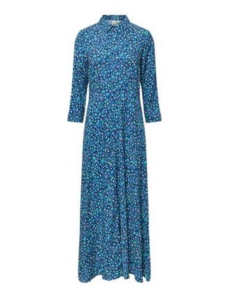 Vero Moda Yassavanna Robe Longue pour Femme S Noos, Vert Piscine/AOP : imprim&eacute; Polly, M