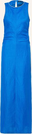 Maje Kleid Mit Leinen Und Schmucksteinen blau