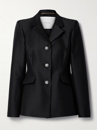 Adam Lippes Comptoir Blazer Aus Radzimir Aus Einer Woll-seidenmischung - Schwarz