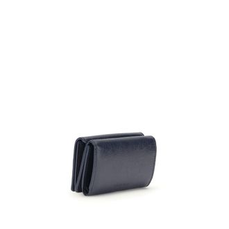 Balenciaga Womens Blue Lamb Ovis Aries Wallet