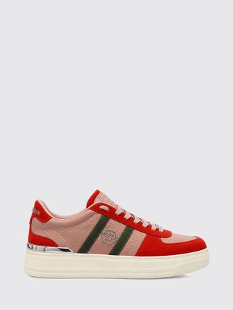 Philipp Plein Low-Top-Sneaker aus Leder mit Hexagon-Logo und runder Kappe