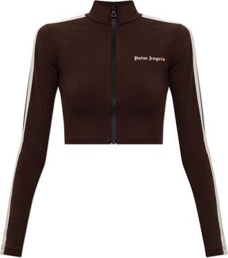 Palm Angels Femme, Sweatshirts et sweats &agrave; capuche, Brun, Taille: 40 FR SweaT-shirt with printed logo