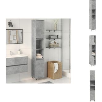 vidaXL Armoire de salle de bain gris béton 30x30x190 cm - Armoire De Salle De Bain - Armoires De Salle De Bain - Armoire - Meuble De Salle De Bain