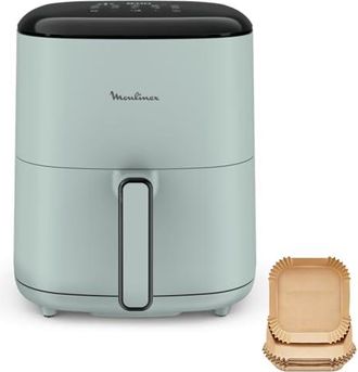 Moulinex Easy Fry POP EUCALYPTUS 5L, air fryer, Jusquà 6 personnes, 10 Programmes intuitifs, Ecran tactile digital, Gain de temps et dénergie, EZ2454F0